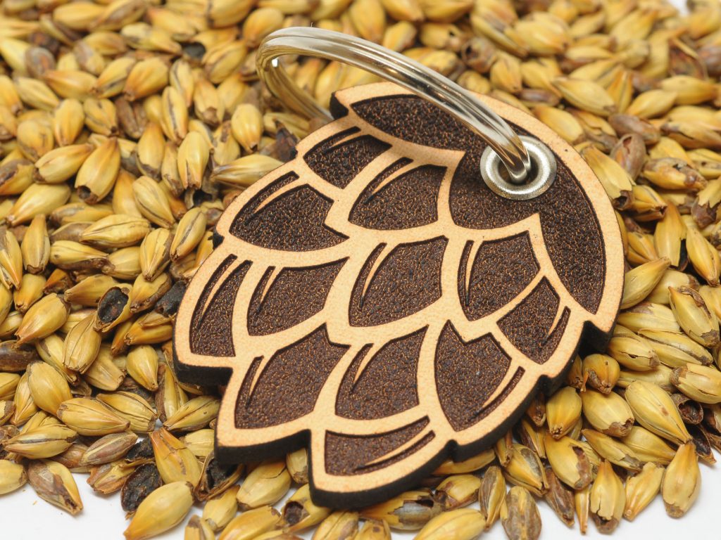 Leather Hop Keychain - Beer Muse